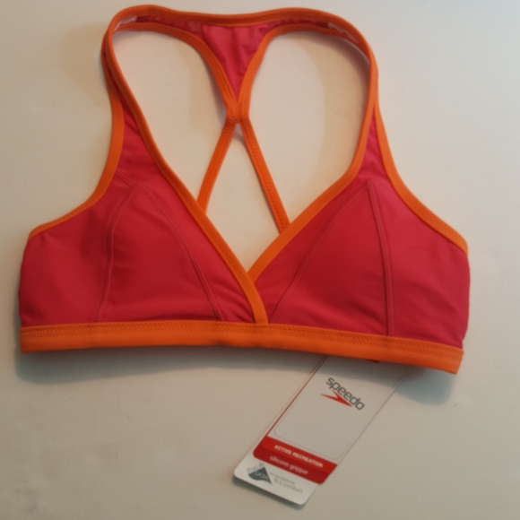 Speedo | Tops | Nwt Speedo Pinkorange Fitness Or Swim Top Small | Poshmark